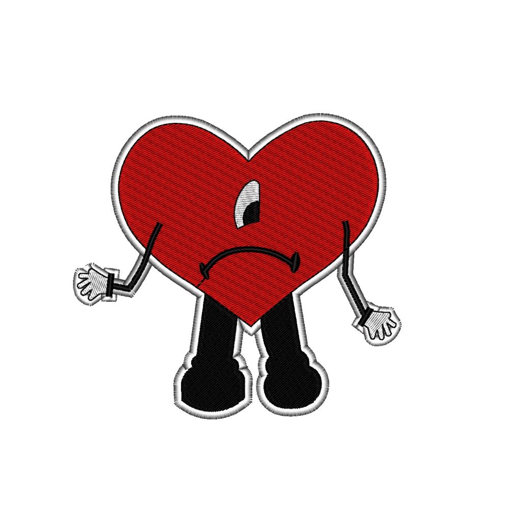Bad Bunny Heart Embroidery Design – Mydigitize.mx