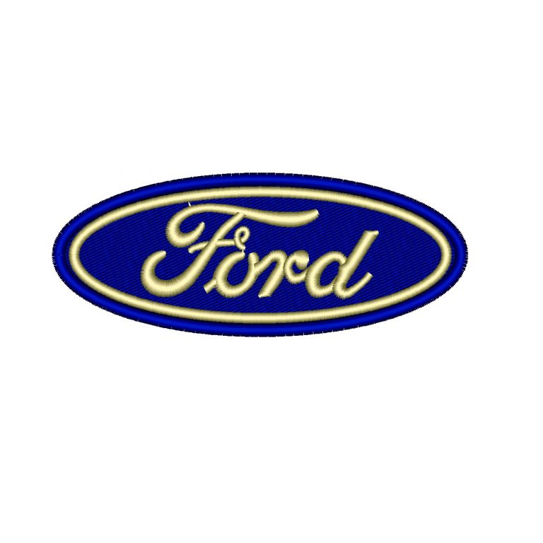 Ford logo, digital design for embroidery machine. – Mydigitize.mx