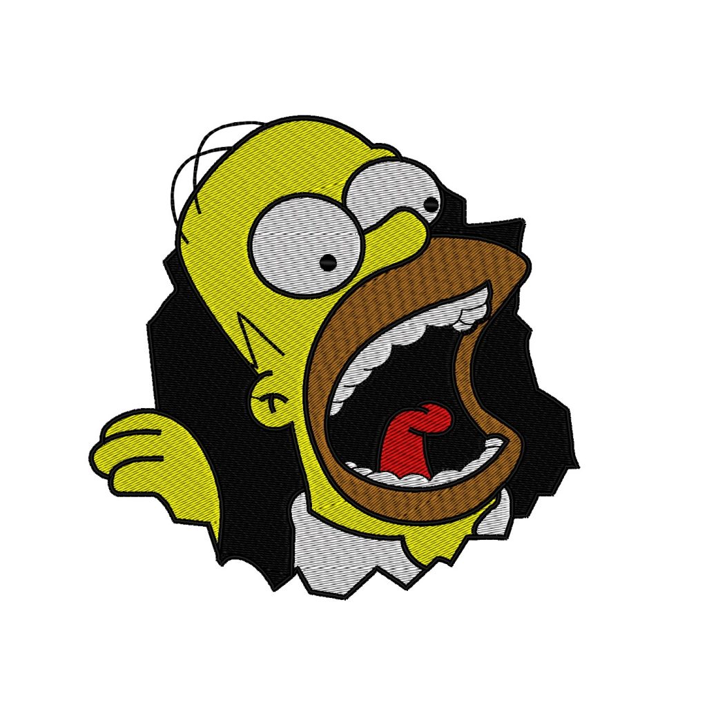 Homer Simpson Bite, embroidery file. – Mydigitize.mx