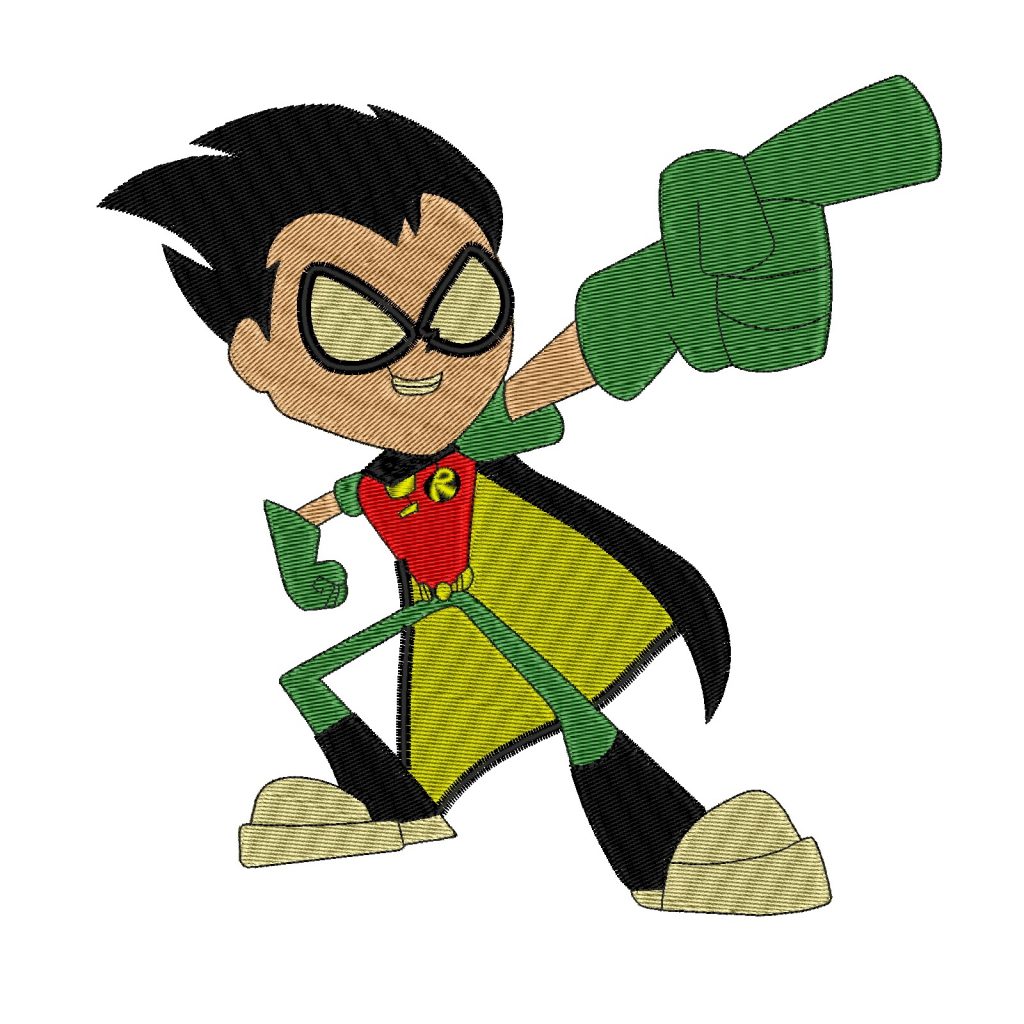 Teen Titans Robin design for embroidery machine – Mydigitize.mx