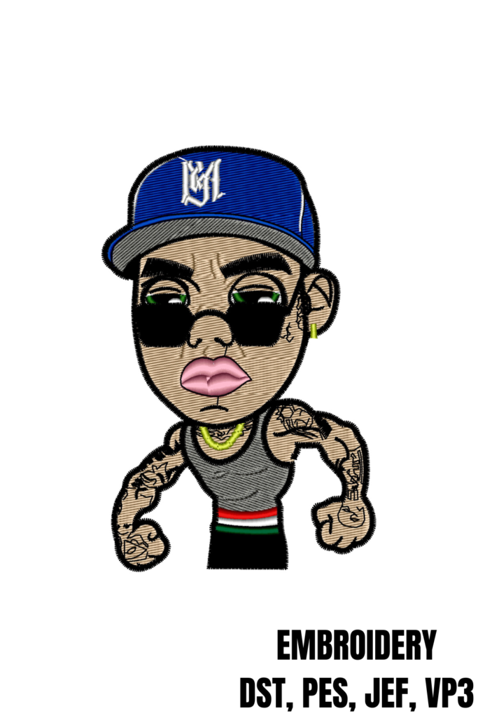 Lefty SM Rapero Mexicano, Mexican art Embroidery design – Mydigitize.mx