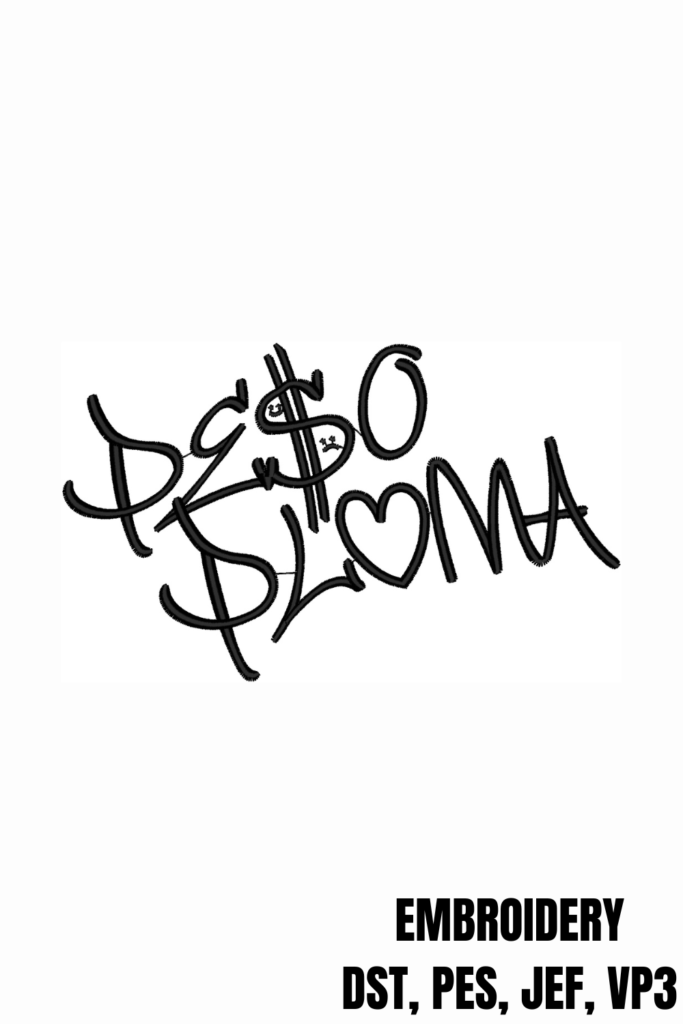 Peso Pluma Logo musico mexicano, Mexican art Embroidery design ...