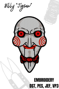Saw Movie, Billy Jigsaw Character Halloween Design for embroidery ...