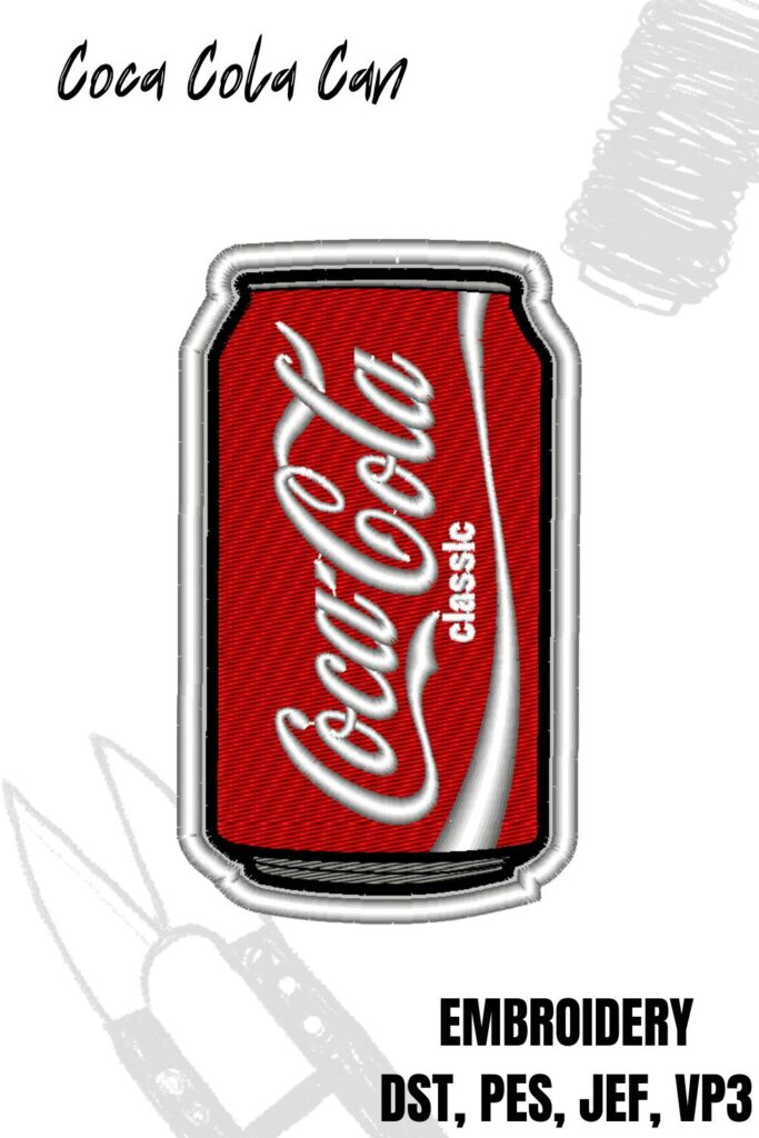 Coca-Cola can Design for embroidery machine – Mydigitize.mx