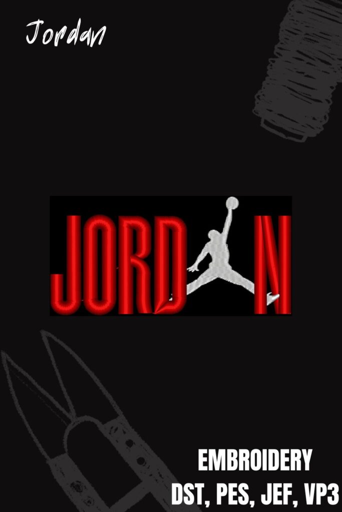 Jordan Logo design for embroidery machine – Mydigitize.mx