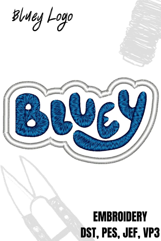 Bluey logo patch design for embroidery machine – Mydigitize.mx