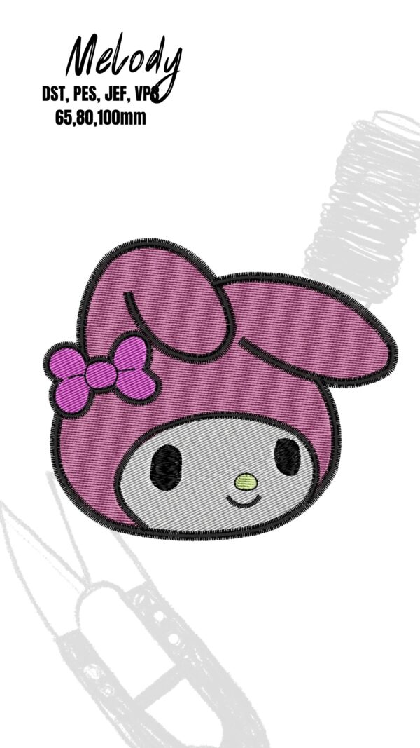My Melody character digital design for embroidery machine – Mydigitize.mx