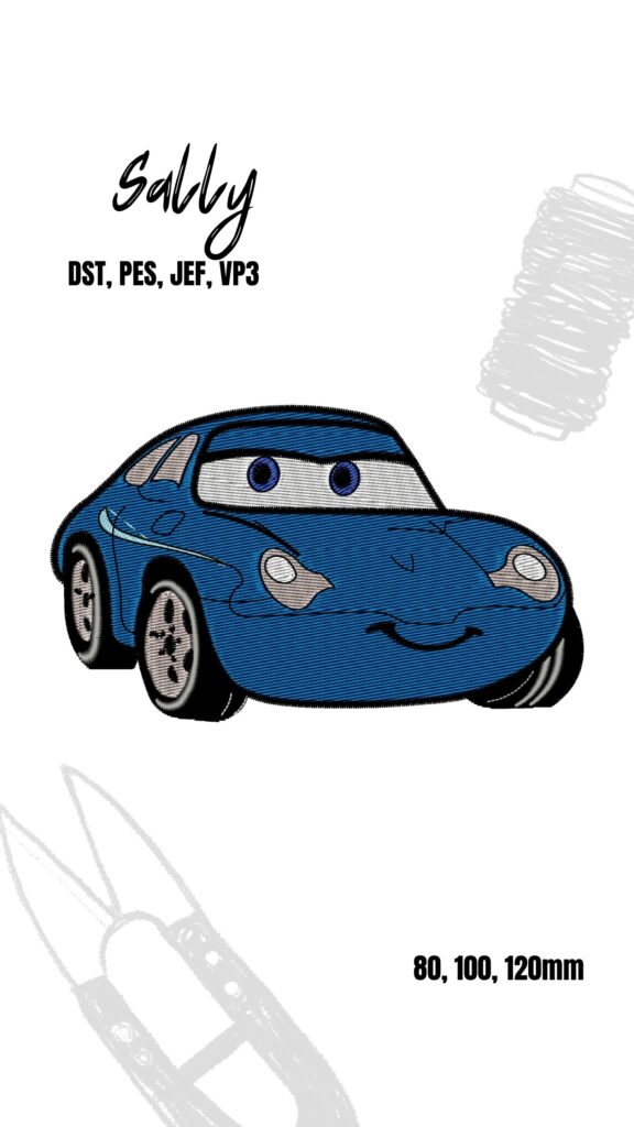 Sally Inspired in character from Cars Movie design for embroidery ...