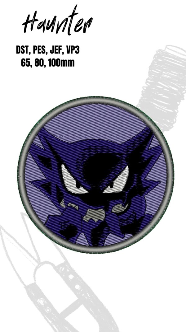 Pokémon Haunter Ghost character. Digital embroidery machine file, ideal ...